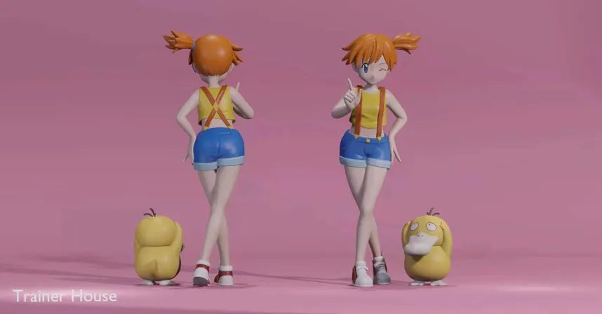 1/20 Scale World Zukan Misty, Staryu, Psyduck & Goldeen - Pokemon ...