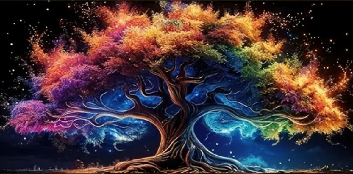 Abstract Tree Landscape (velvet cloth) AB drill full round/square ...