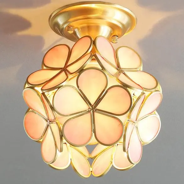 Creative personality American copper flower ceiling lamp balcony lamp ...