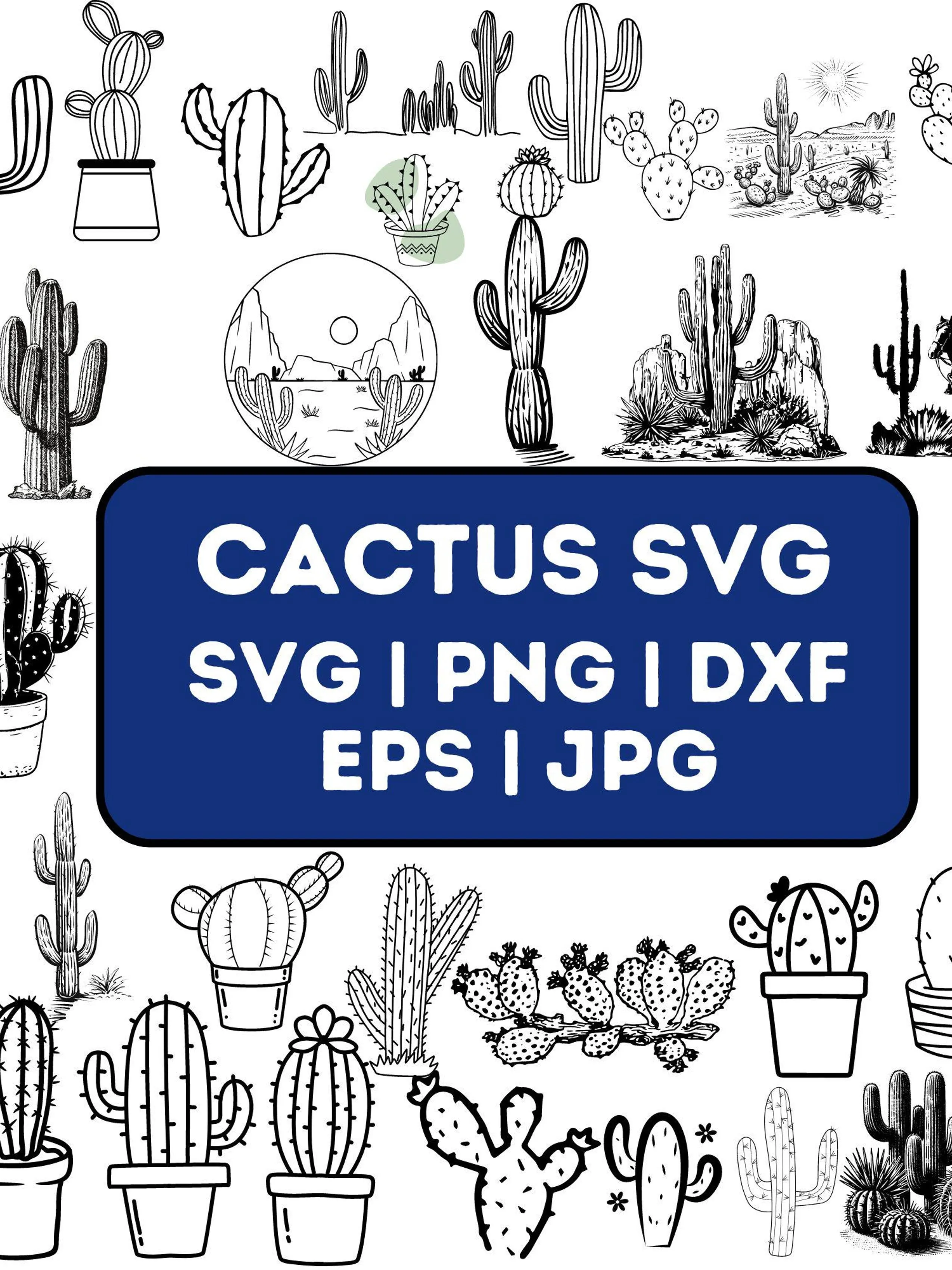 Cactus SVG Bundle Cactus Flower SVG File Succulent Png for Shirts Cacti ...