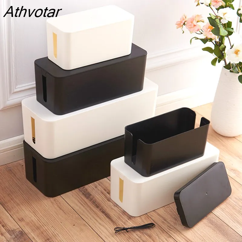 Athvotar Removable Cover Design Convenient Black White Cable Tidy ...