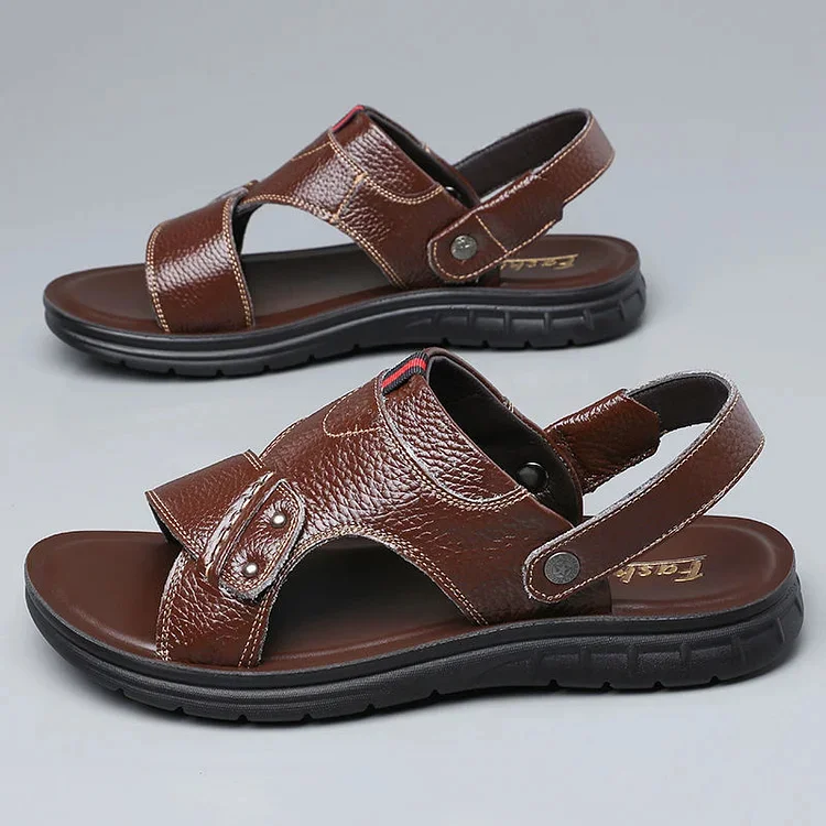Men's Plus Size Beach Soft Leather Sandals
