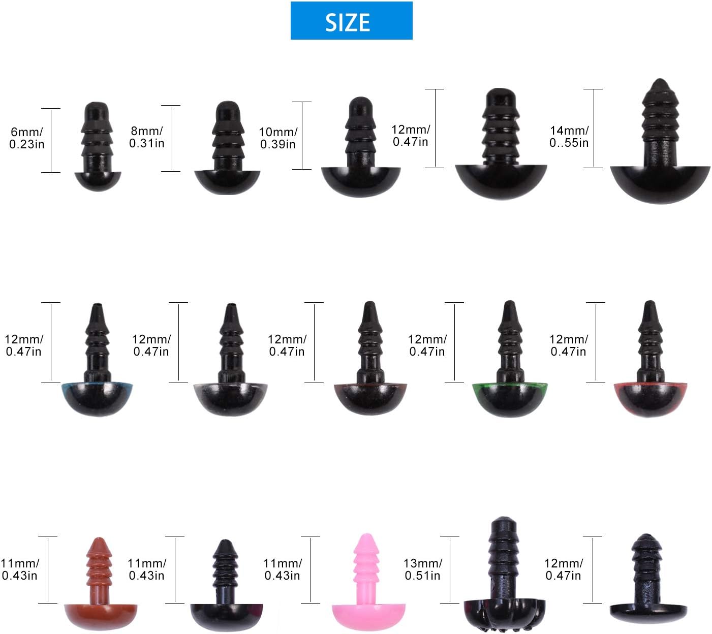 570PCS Craft Doll Eyes and Nose for Memory Bear