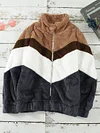 Color combination simple lambswool ladies jacket