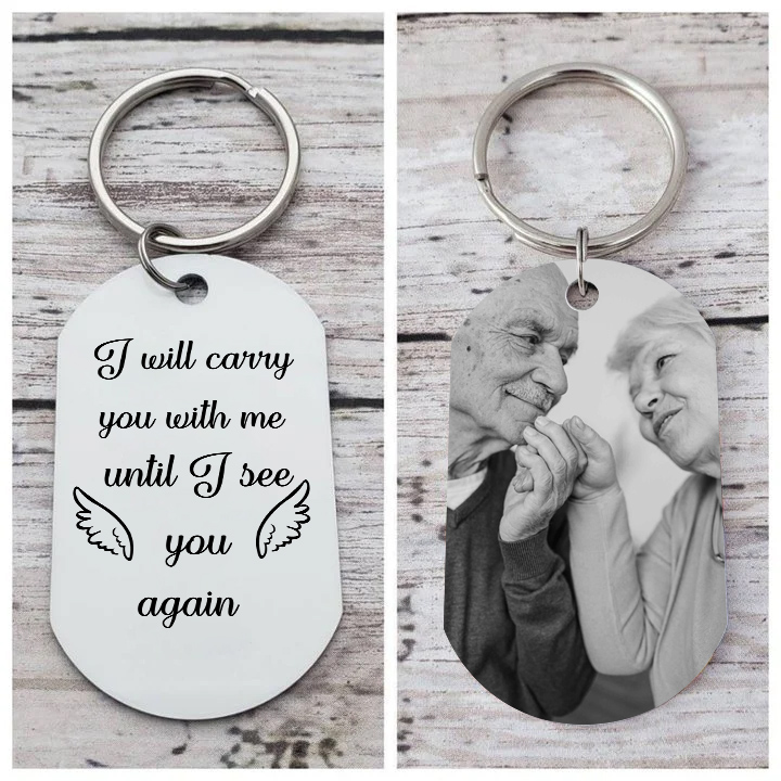 Personalized Memorial Photo Keychain Commemorate Deceased Loved Ones ...