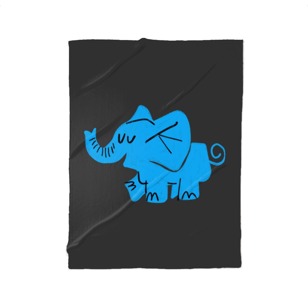 The Blue Elephant, Elephant Fleece Blanket
