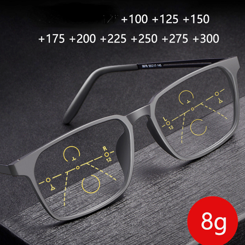 Progressive Multifocal Reading Glasses Titanium Men Women Presbyopic ...