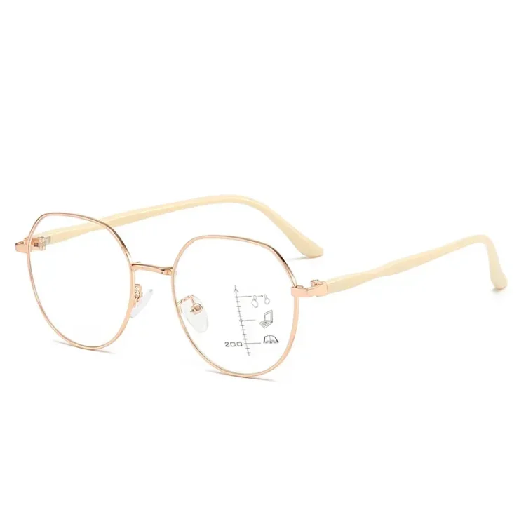 High Definition Multifocal Reading Glasses Round Frame Near and Far ...