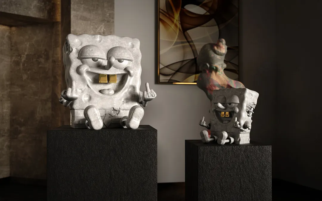 Friendly SpongeBob SquarePants & Pie - Encyclopedia SpongeBobia Resin ...