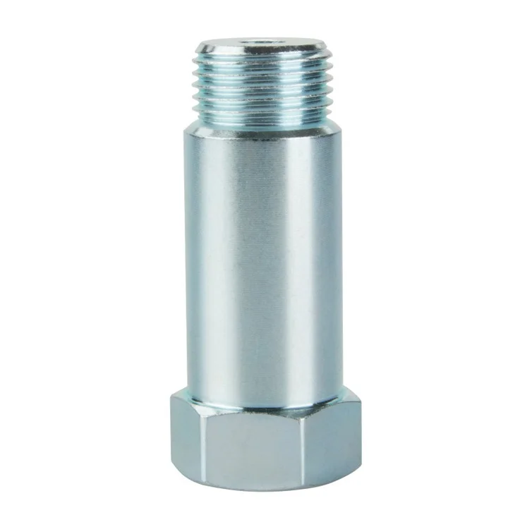 M18 x 1.5 O2 Oxygen Sensor Expander 55mm Blue Zinc Bung Extension Connector