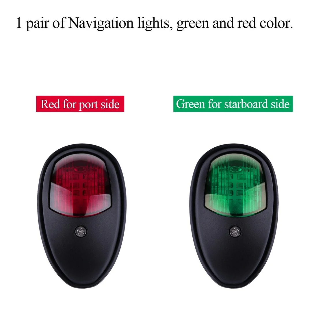 2pcs Waterproof Boat Navigation Light Green and Red Marine LED ...
