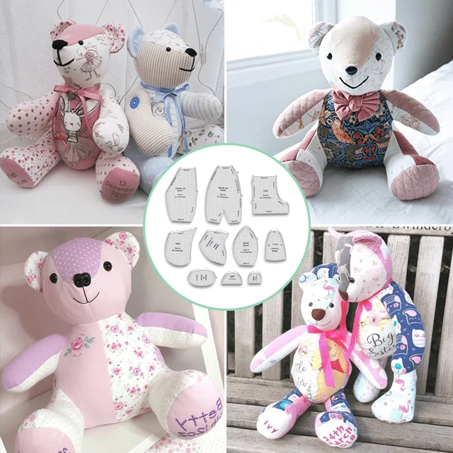 Memory Bear Template Set(9 PCS)-With Instructions