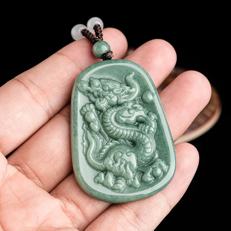 Majestic Jade Dragon Pendant Necklace - Soaring in Elegance and Symbolism