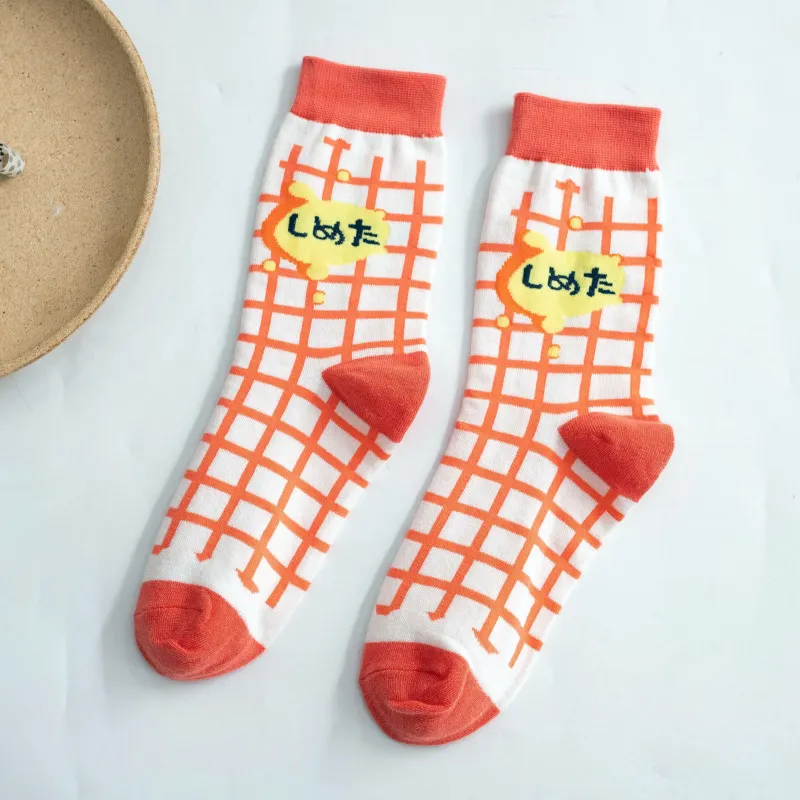 CUTE CARTOON ILLUSTRATION SOCKS (5 pairs)