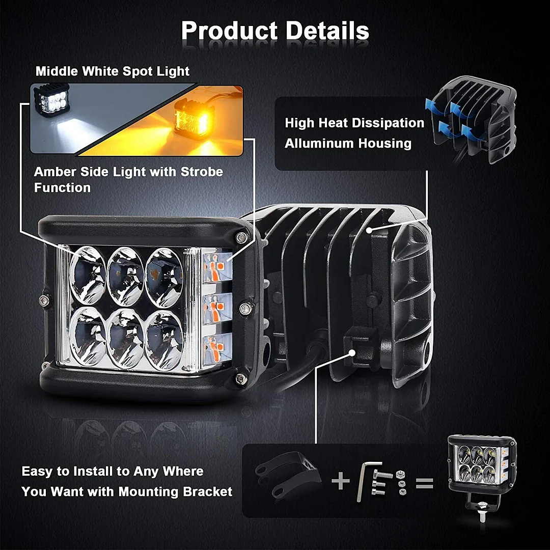 🔥Buy 1 Get 1 Free🔥Side Shooter, LED Pods Light, Off Road Dual Side ...