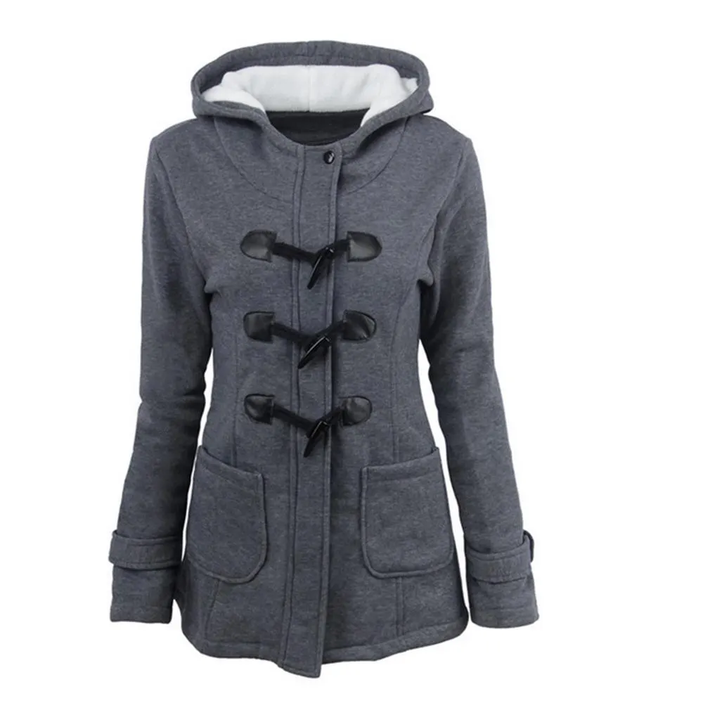 Long Wool Blended Hooded Pea Coat