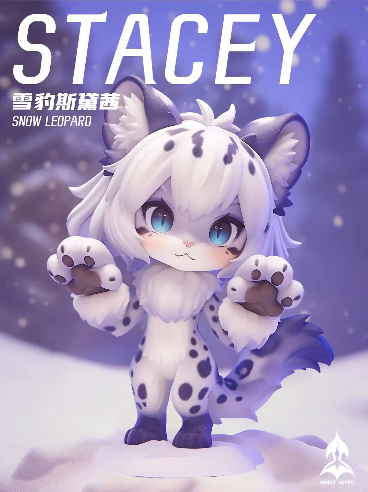 Chibi Ver. Snow Leopard Stacey - Original Design Resin Statue - NINETY ...