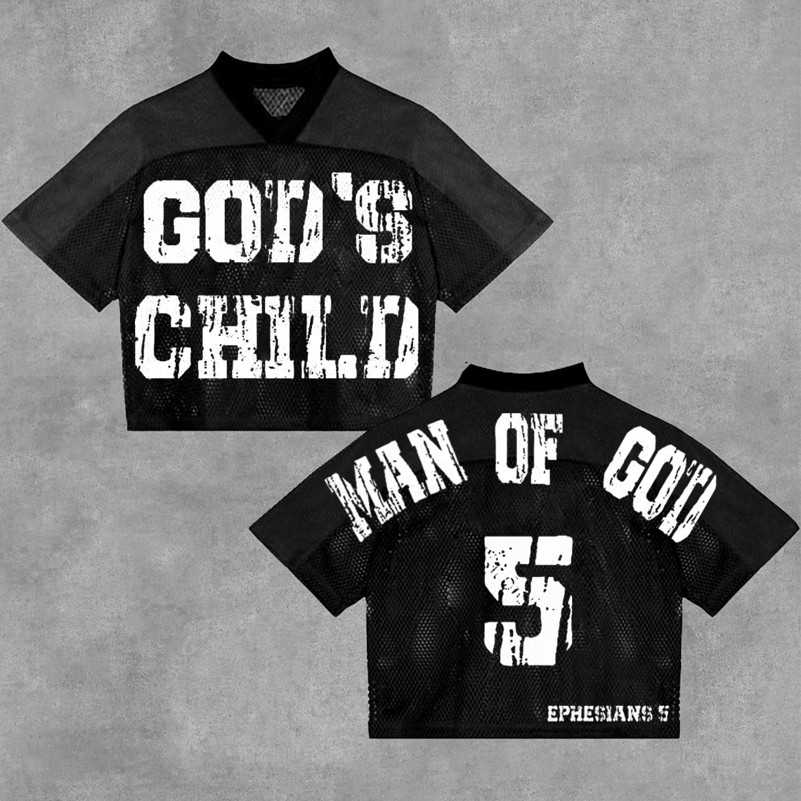 Sopula Vingate God's Child Man Of God Blokecore V-Neck Mesh Jersey - Sopula