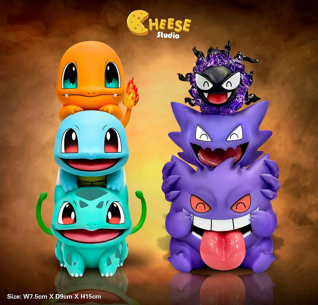 Charmander & Squirtle & Bulbasaur Jenga - Pokemon Resin Statue - CHEESE ...