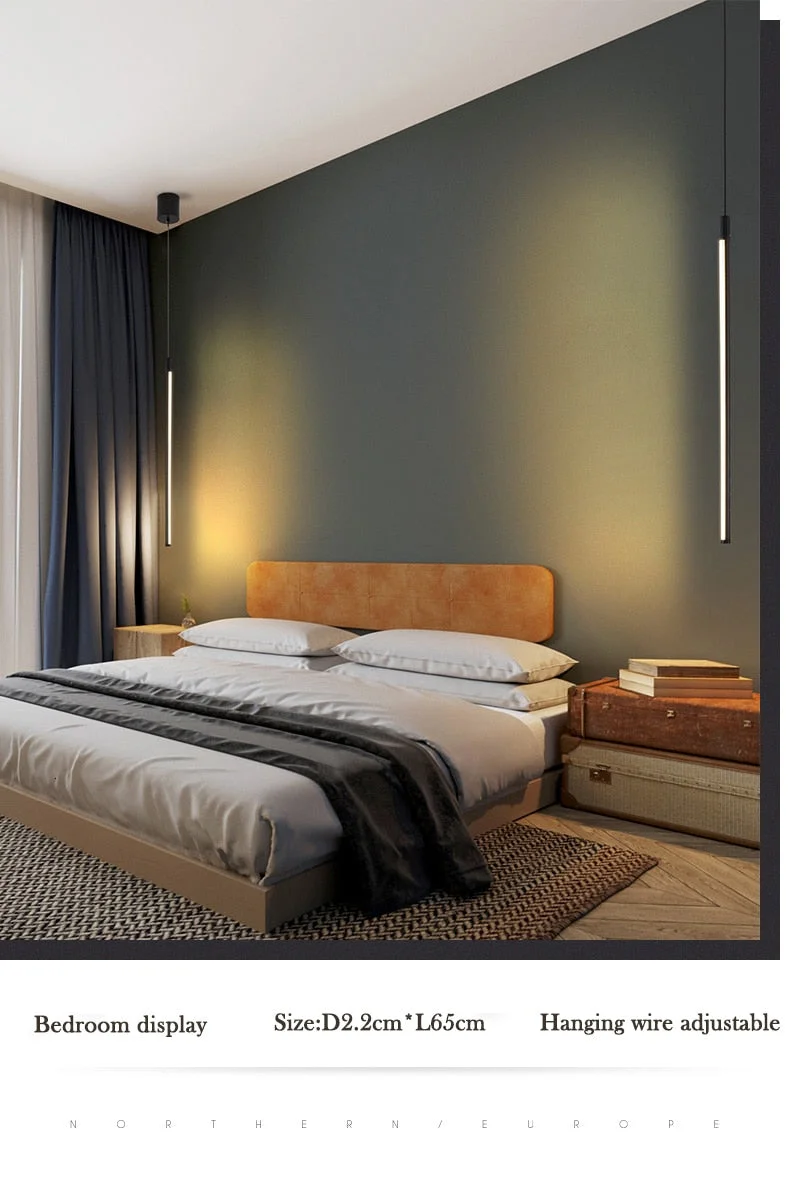 Modern LED Wall Lamp Long Hanging Lights Simple Nordic Living Room Sofa ...