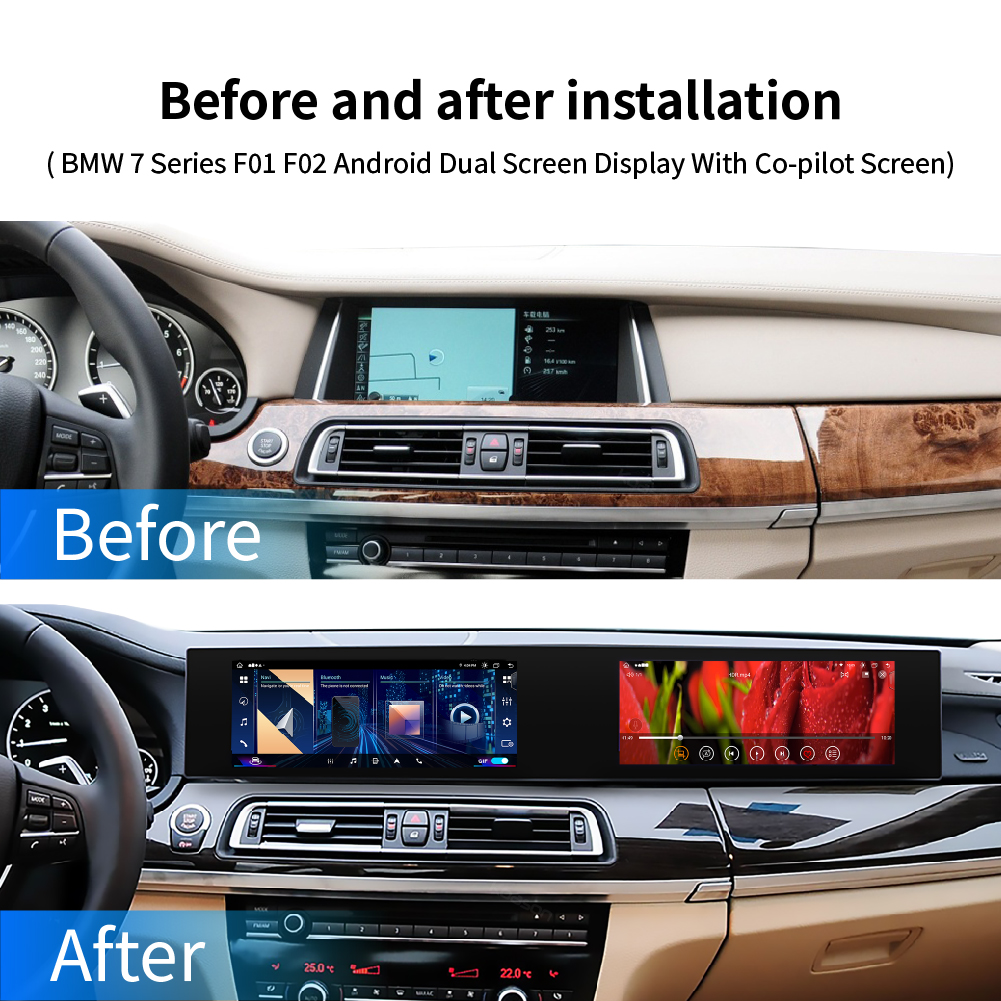 KOASON 12.3inch Dual Screen BMW 7 Series F01 F02 2009-2015 Android Dual ...