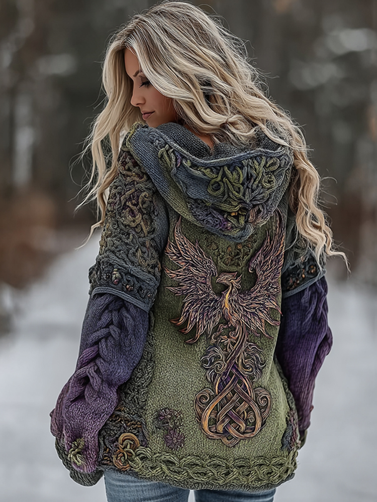 Dravoks Women's Viking Myth Phoenix Embroidered Comfortable And Warm ...