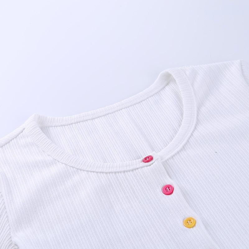 COLOUR BUTTON CROP TOP