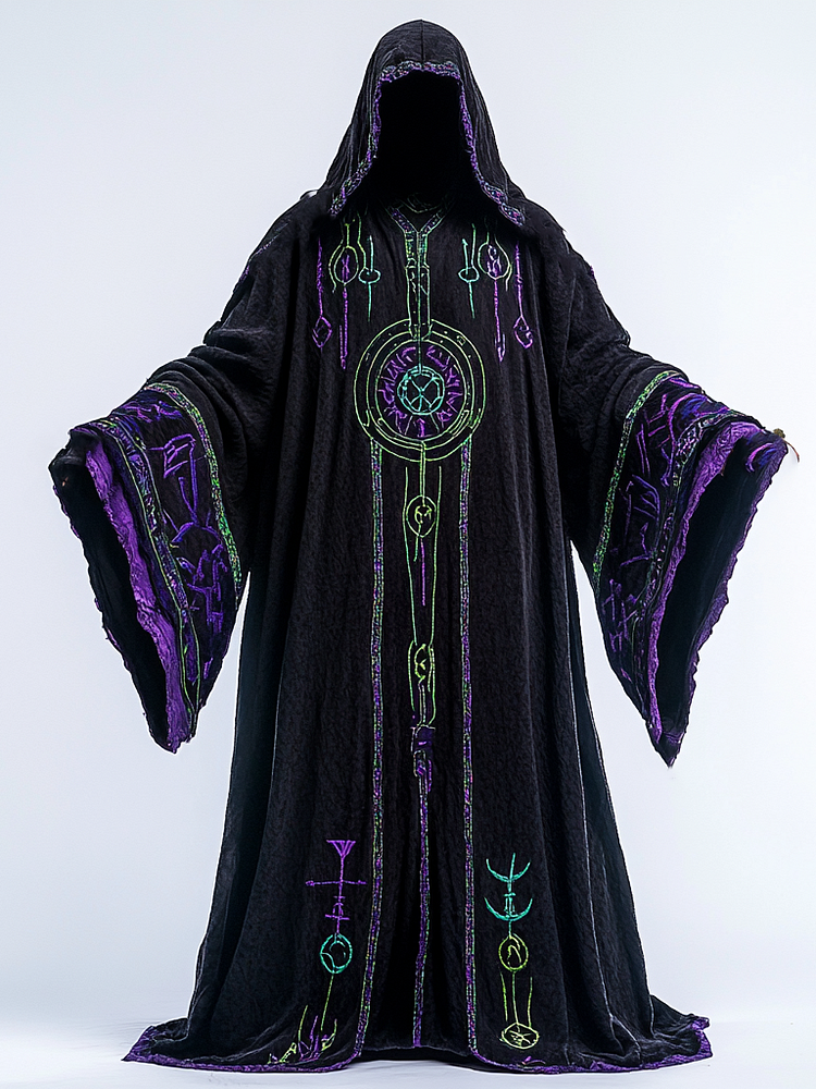 Hooded witchcraft rune robe 4f2f