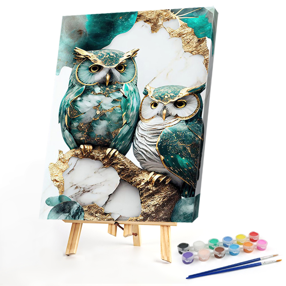 Marbled Owl - Paint by Numbers Acrylic Painting 40*50cm
