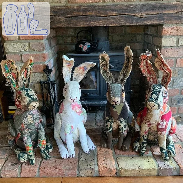 Scrappy Hare Template Set(4 PCS)-With Instructions