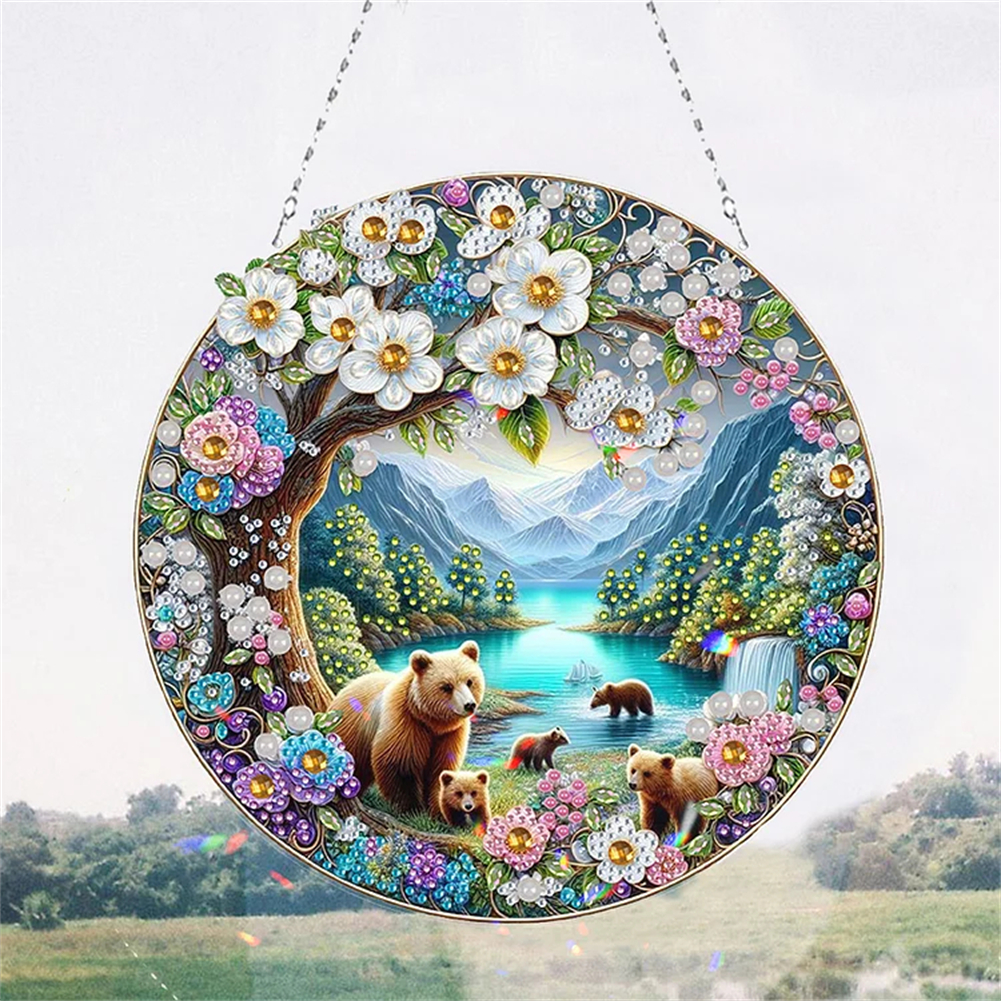 Landscape Double Sided Effect Diamond Painting Hanging Pendant