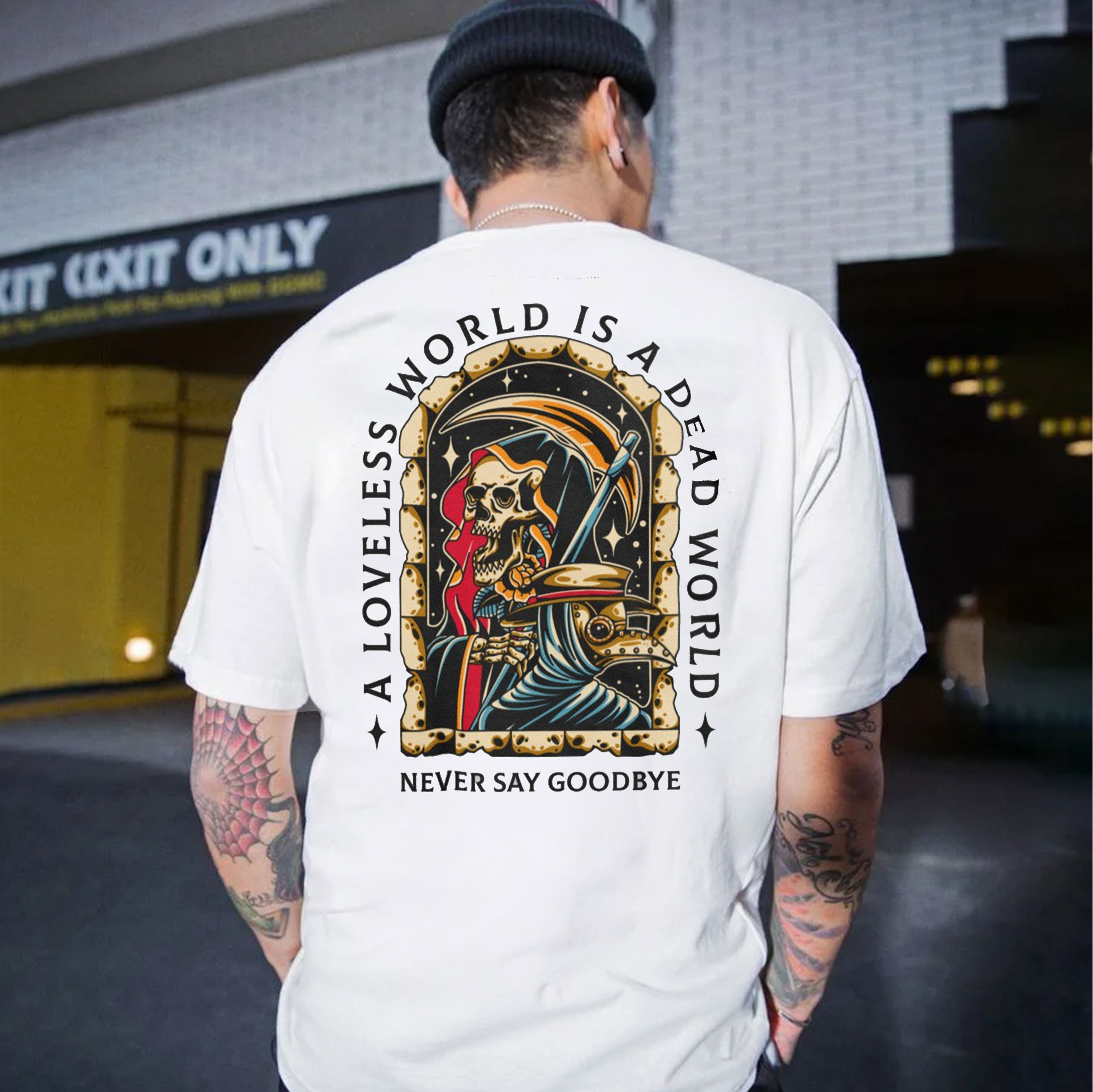 A LOVELESS WORLD IS A DEAD WORLD White Print T-shirt