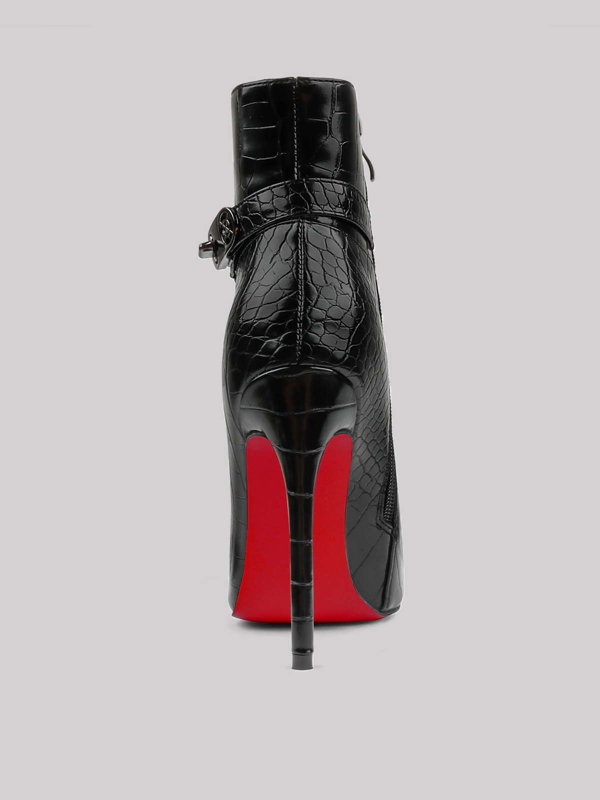 120mm Women's Ankle Boots Closed Pointed Toe Red Bottom Shoes ...