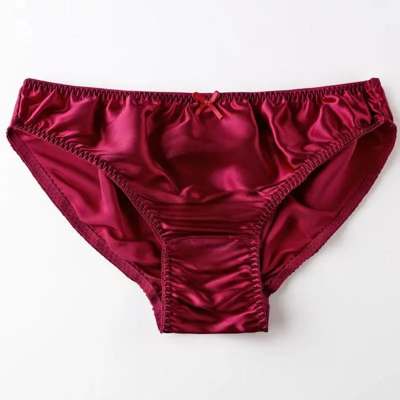 Men's Silk Simple Solid Color Panties