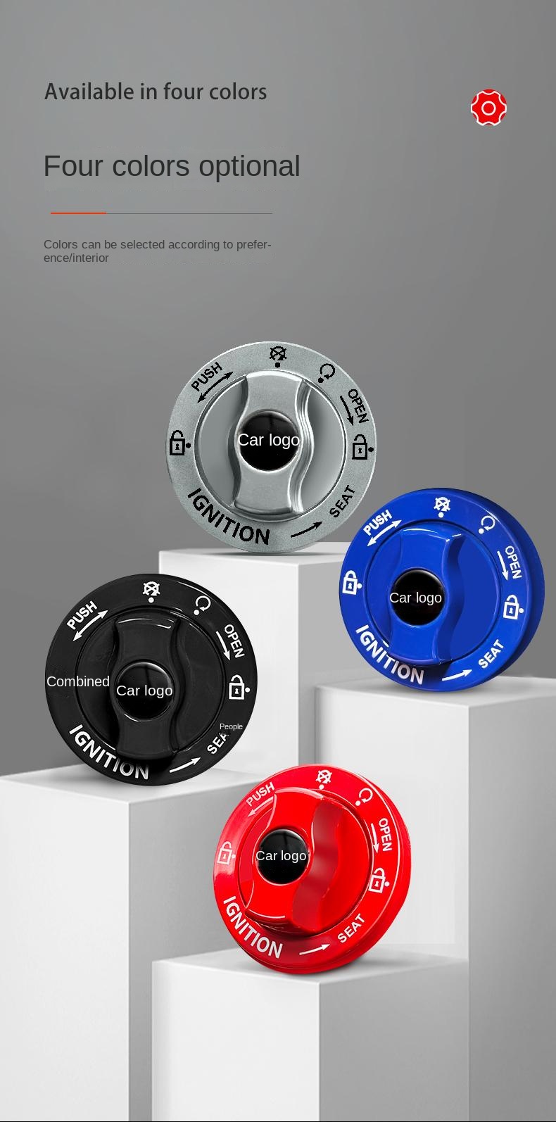 Car one-touch start metal button