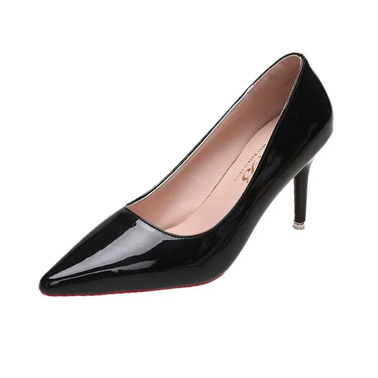 Yyvonne Color Small Fresh High Heels Patent Leather Stiletto Single ...