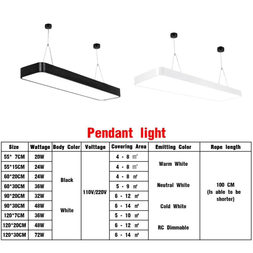 LED Modern Ceiling Light Lam Surface Mount Flush Panel Rectangle Lighting
