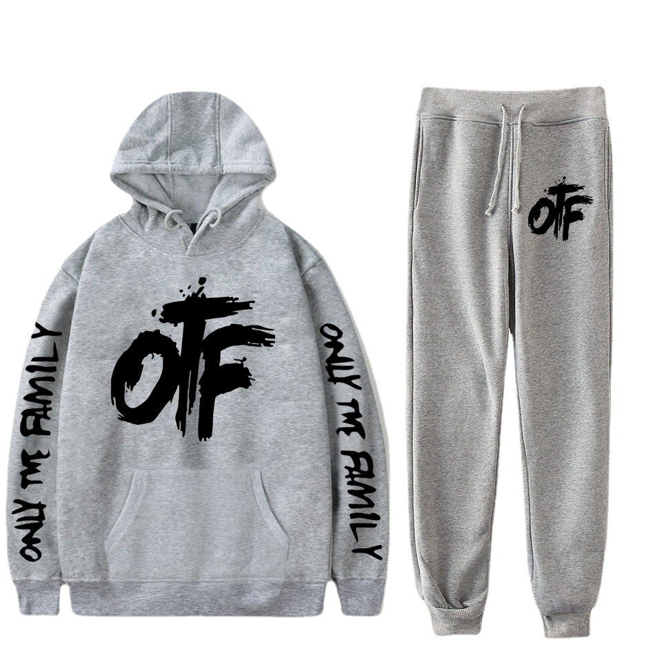 Rapper Lil Durk OTF Hoodie Hip Hop Sweatshirt Pants Set
