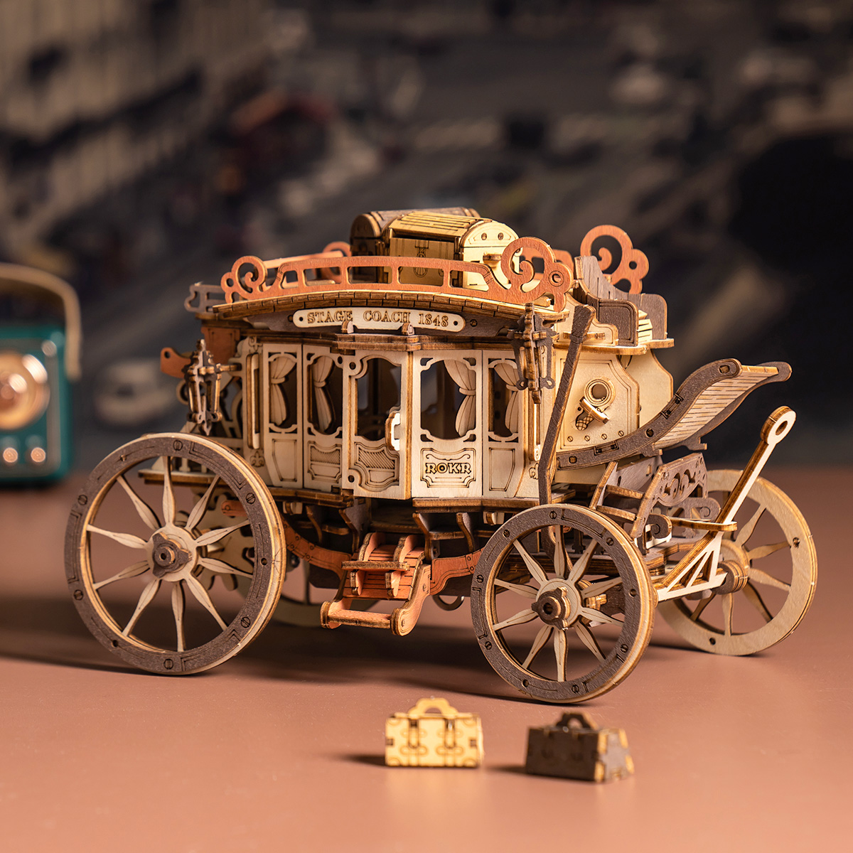 ROKR Stagecoach Mechanical Music Box 3D Wooden Puzzle AMKA1 | ROKR