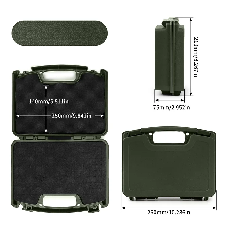 GUGULUZA | Pistol Storage Case Handgun Revolver Plastic Box Hunting