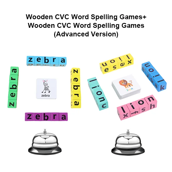 Sank Wooden CVC Word Spelling Games
