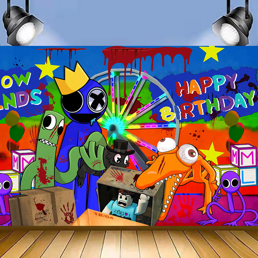 Shop Affordable Rainbow Friends Happy Birthday Party Backdrop for Kids