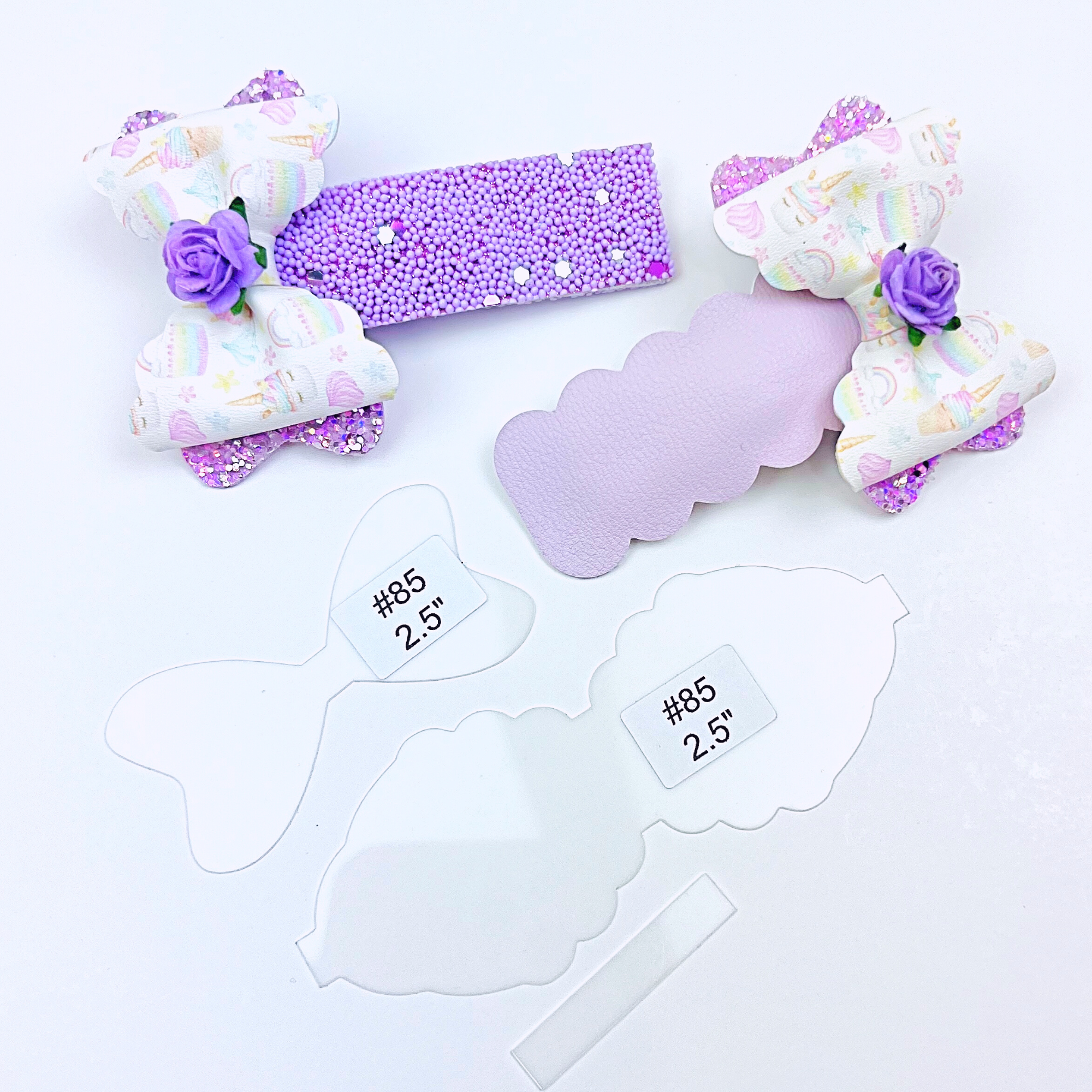 Bow # 85 Plastic Scalloped Pinch Hair Bow Template - Hair Bow Template ...