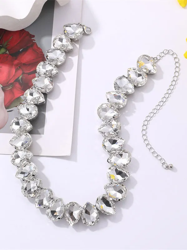Dazzling Opulence: Chains Rhine Stones Necklaces Accessories