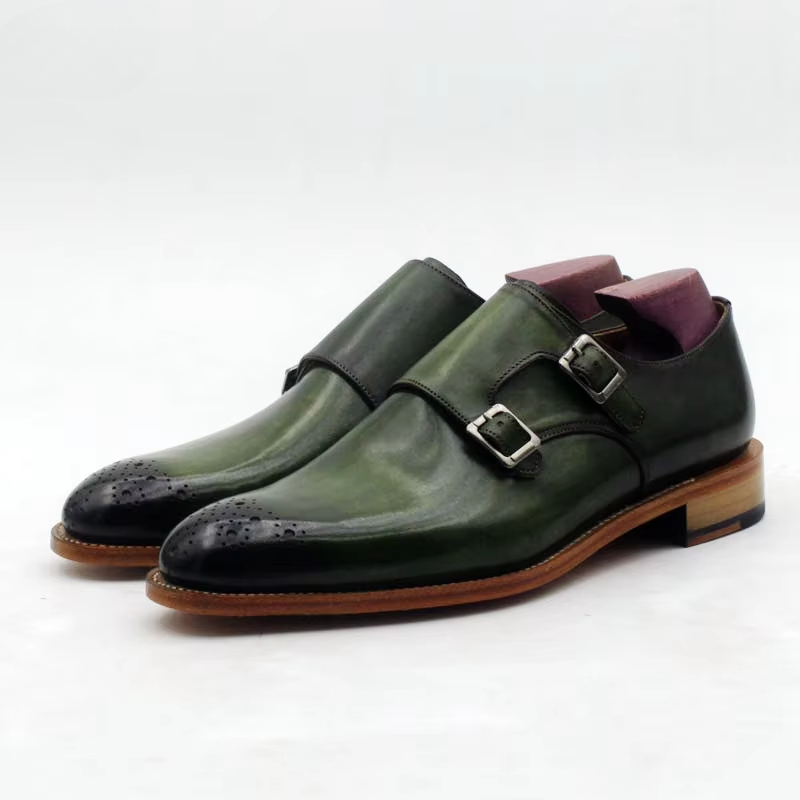 Nicky Goodyear Welted Business Suit Leather Shoes - Green