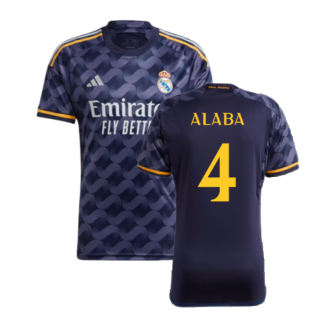 Real Madrid David Alaba 4 Away Shirt Kit 2023-2024