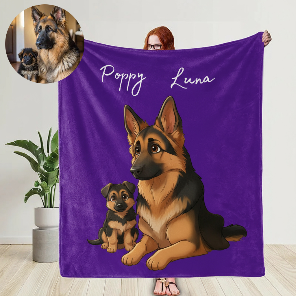 Custom Christmas Fairy Tale Pet Portrait Blanket: Warm and Cozy Moments ...