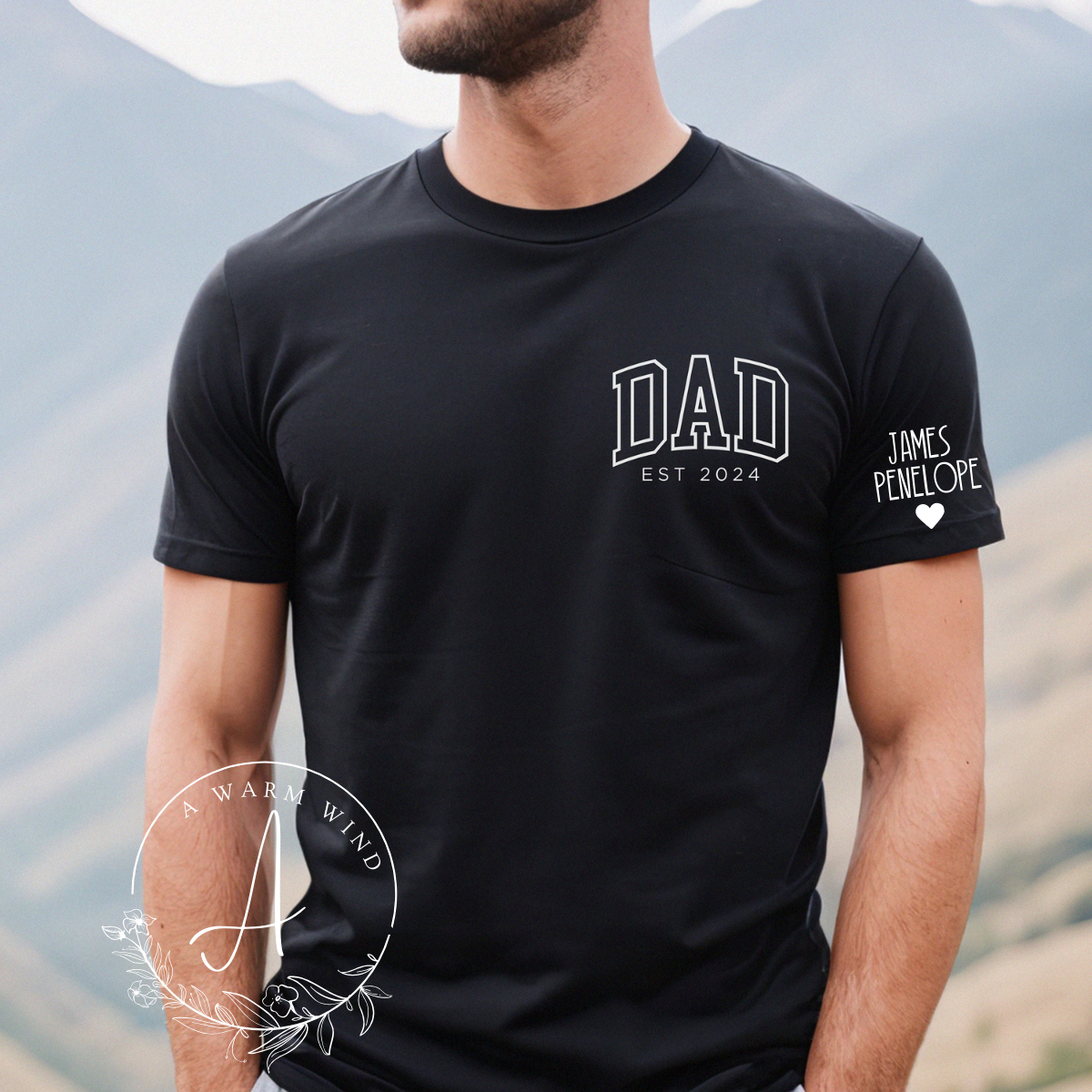 Dad's Pride-Custom Dad Shirt with Kids Names On Sleeve