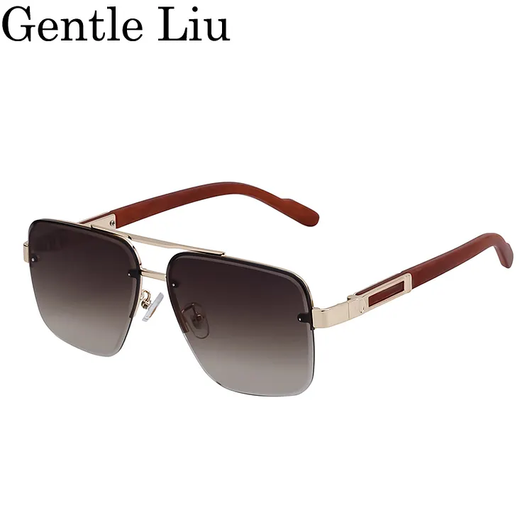 Oversized Square Rimless Sunglasses Men 2024 Luxury Brand Design ...
