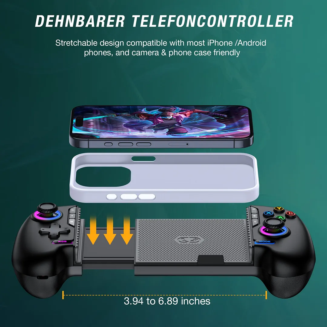Wireless Mobile Gaming Controller with Hall Effect Sticks & Triggers ...